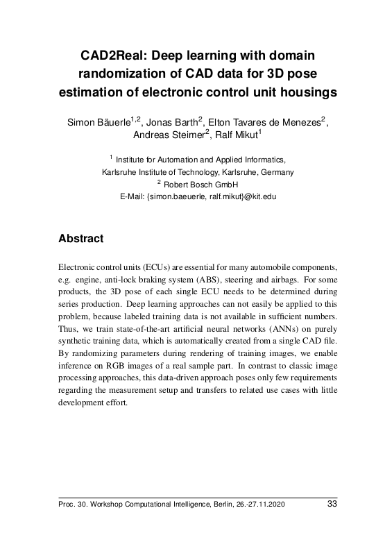 CAD2Real: Deep learning with domain randomization of CAD data ...
