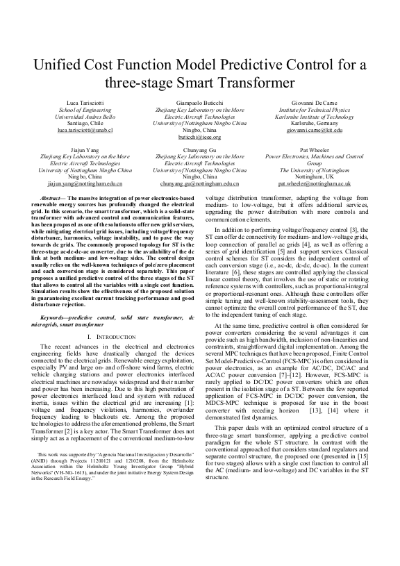 Unified Cost Function Model Predictive Control for a three-sta...