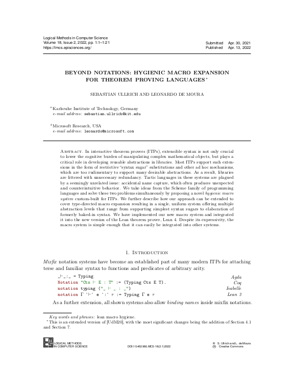 Beyond Notations: Hygienic Macro Expansion for Theorem Proving...