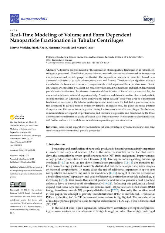 Real-Time Modeling of Volume and Form Dependent Nanoparticle F...