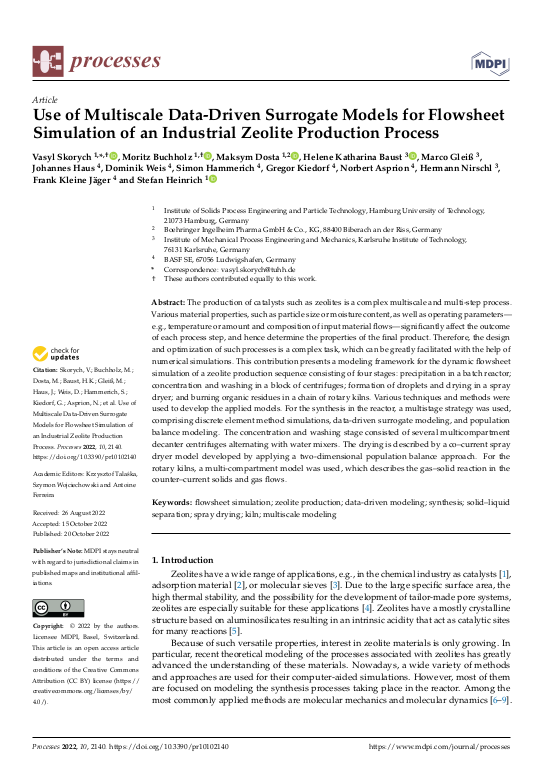 Use of Multiscale Data-Driven Surrogate Models for Flowsheet S...