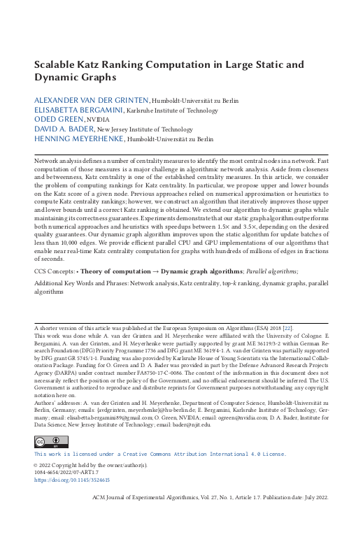Scalable Katz Ranking Computation in Large Static and Dynamic ...