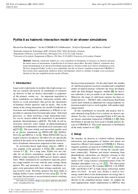 Pythia 8 as hadronic interaction model in air shower simulations
