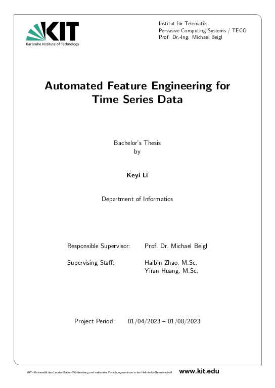 Automated Feature Engineering for Time Series Data