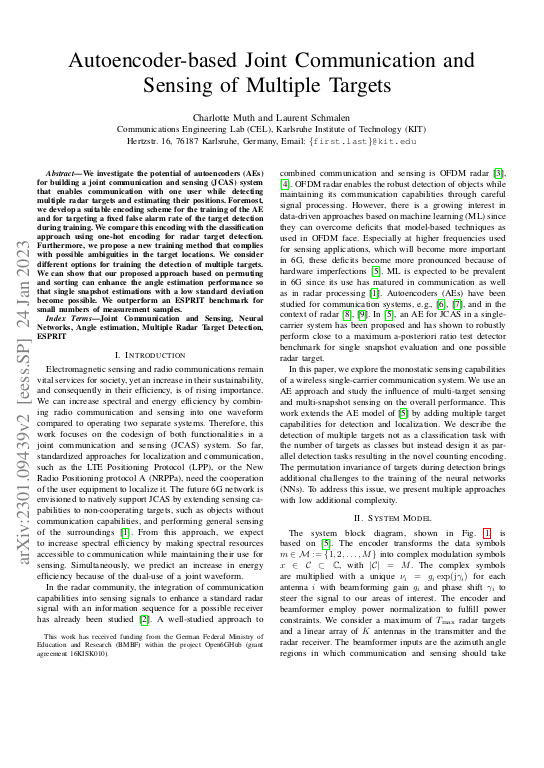 Autoencoder-based Joint Communication and Sensing of Multiple ...
