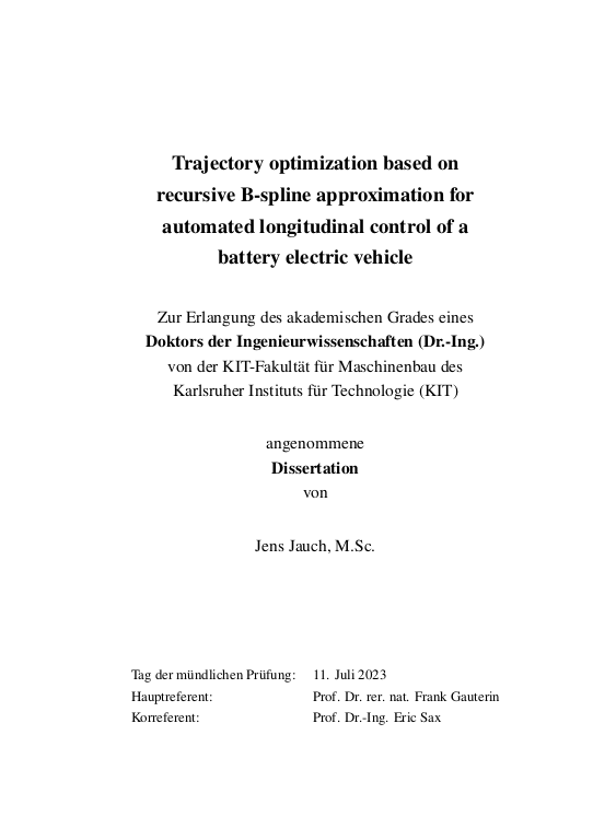 Trajectory optimization based on recursive B-spline approximat...