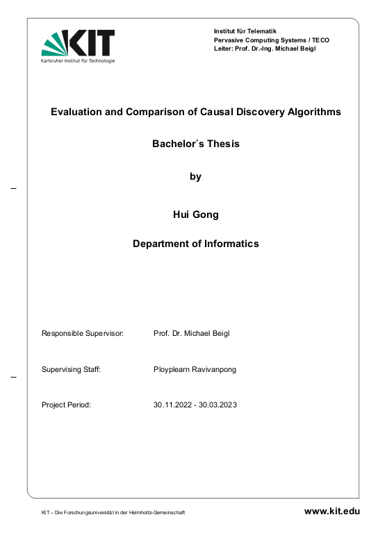 Evaluation and Comparison of Causal Discovery Algorithms