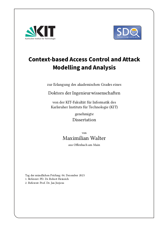 Context-based Access Control and Attack Modelling and Analysis