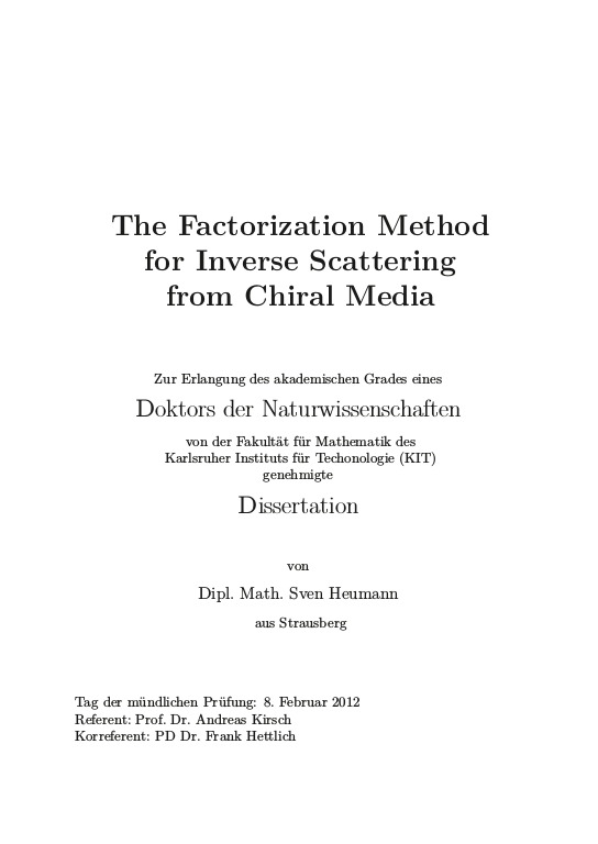 The Factorization Method for Inverse Scattering from Chiral Media