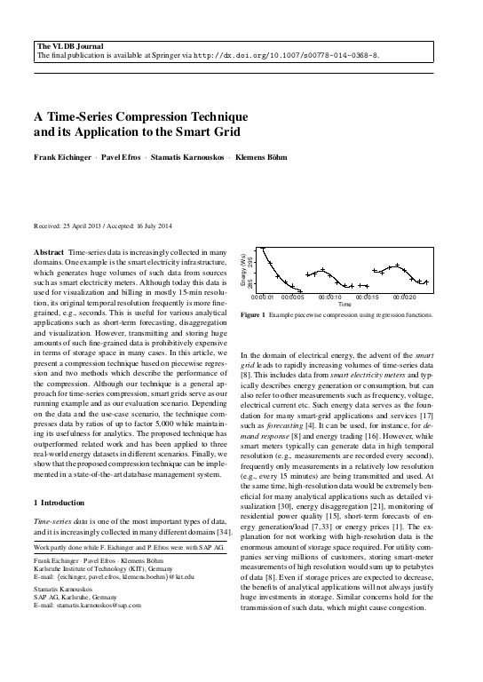 A Time-Series Compression Technique and its Application to the...